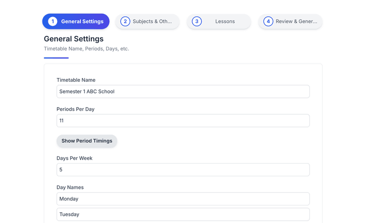 Make Timetable Online Free | TimetableMaster - School Scheduling Made Easy